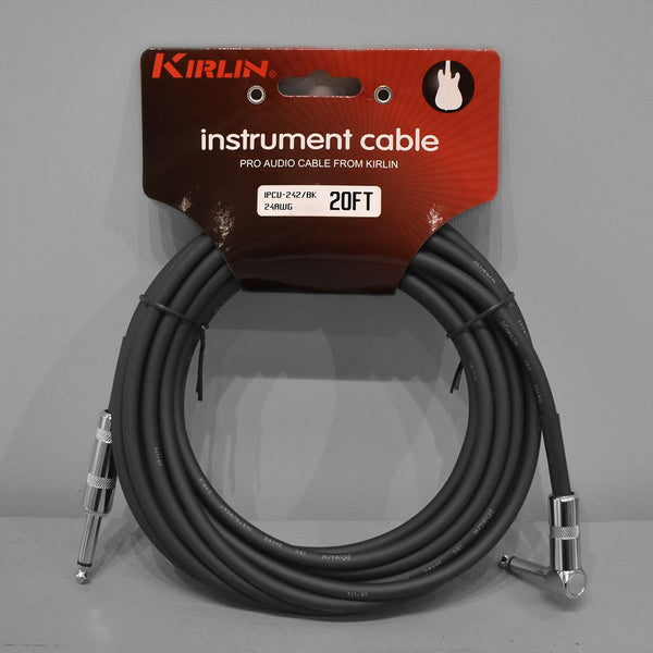 Kirlin Deluxe 20ft Straight To Angled Instrument Cable - Guitar Galleries
